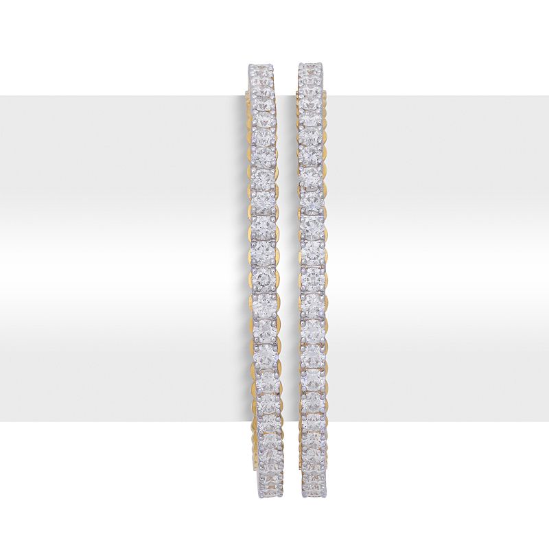 Yellow Gold Solitaire Diamond Bangles | Raj Jewels