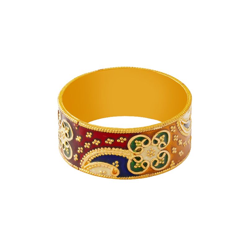 Vibrant Enamel 22k Gold Band Ring | Raj Jewels